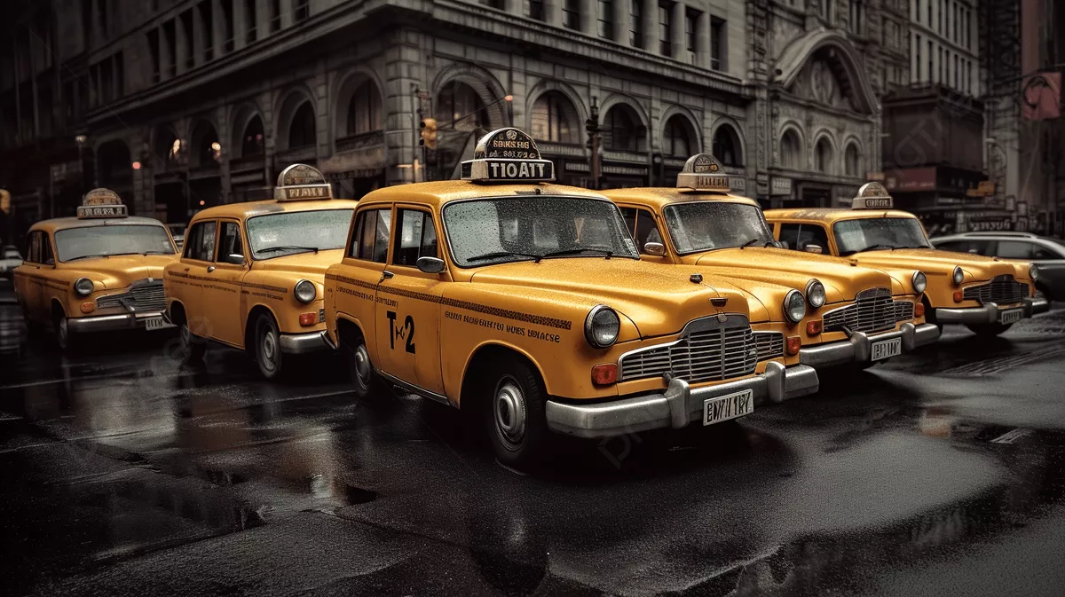 Vintage NYC Yellow Taxi Rain Wallpaper - Wallpaper Cave