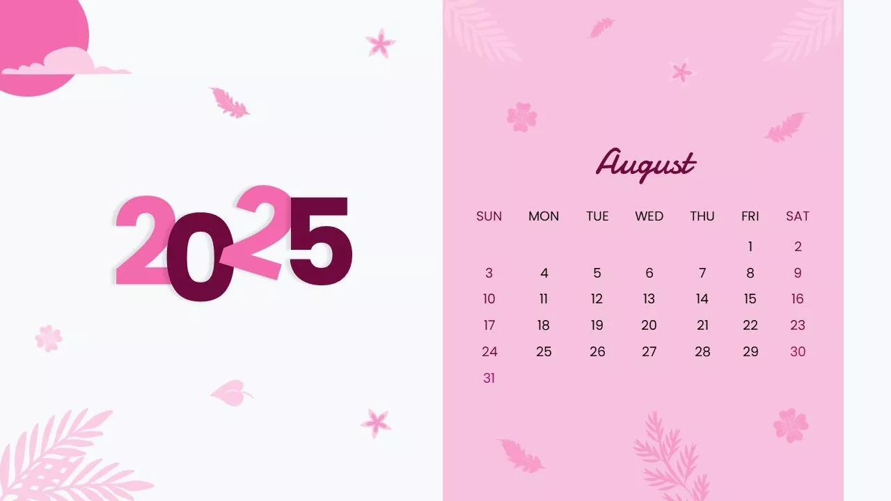 August 2025 Calendar Wallpapers - Wallpaper Cave