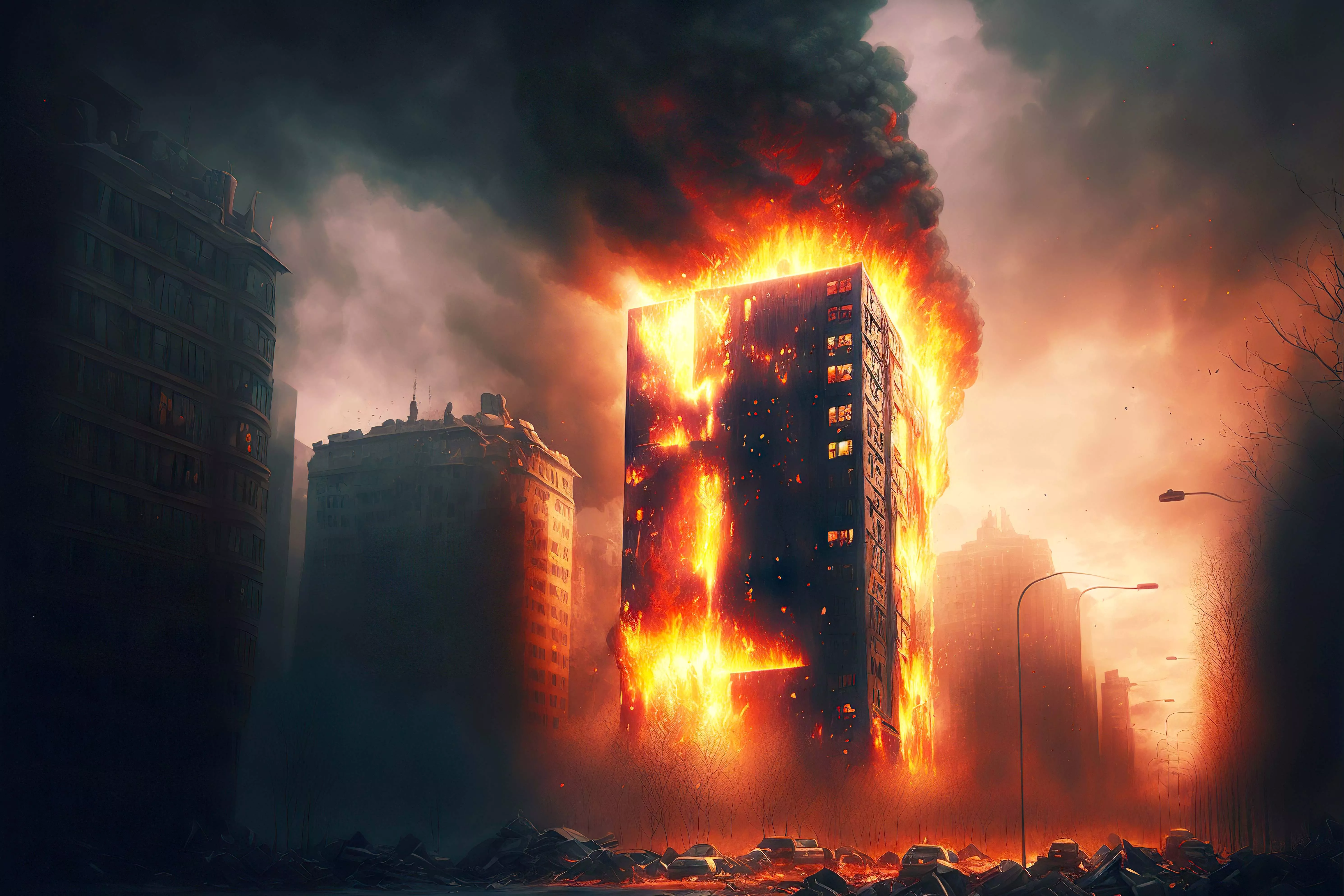 Burning Building Wallpapers - Wallpaper Cave