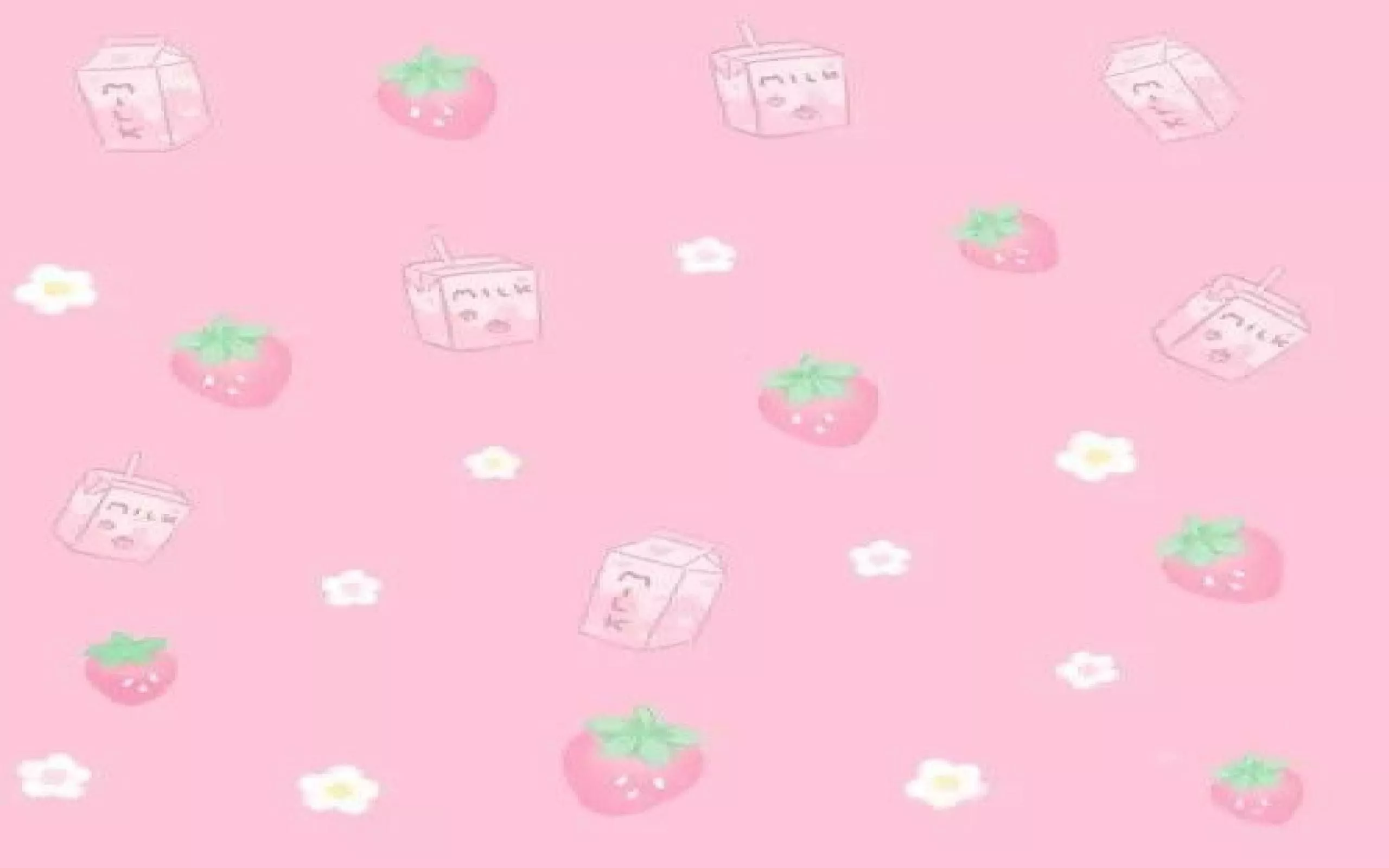 Cute Pink Strawberry Kawaii Wallpapers - Wallpaper Cave