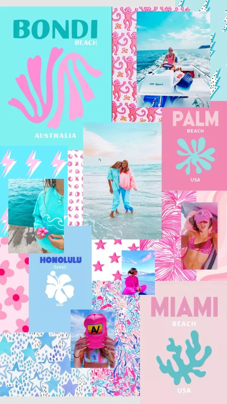 Preppy Beach Collage Wallpapers - Wallpaper Cave
