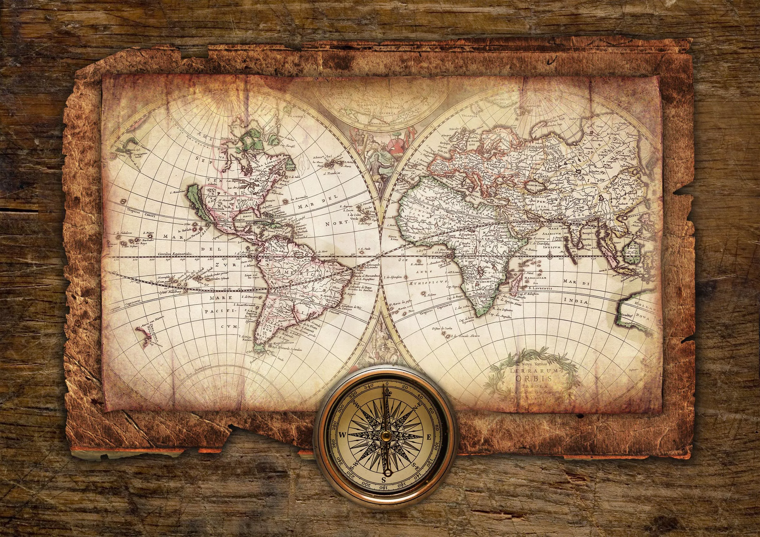 World Map With Compass Wallpapers - Wallpaper Cave