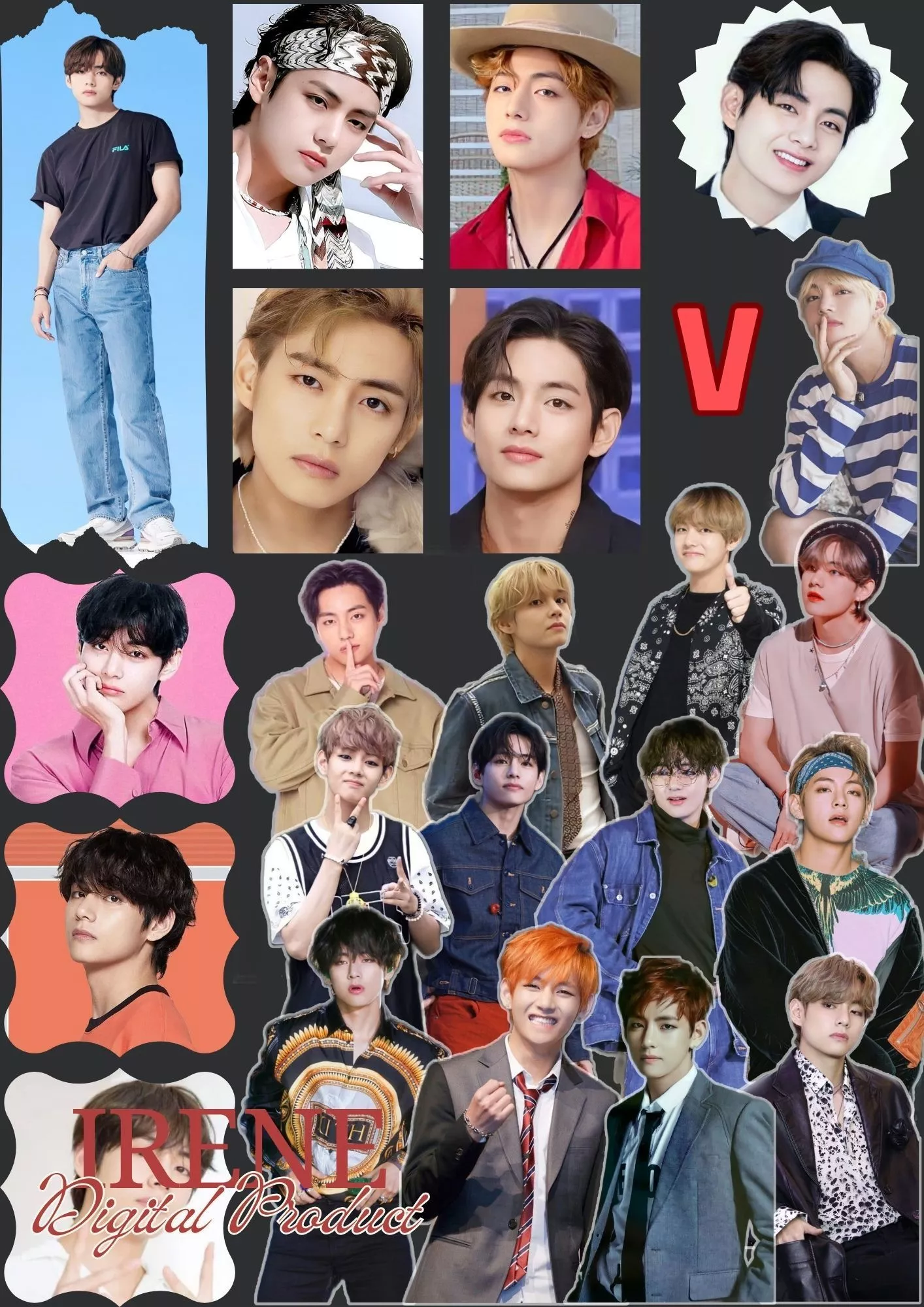 BTS V Collage Wallpapers - Wallpaper Cave