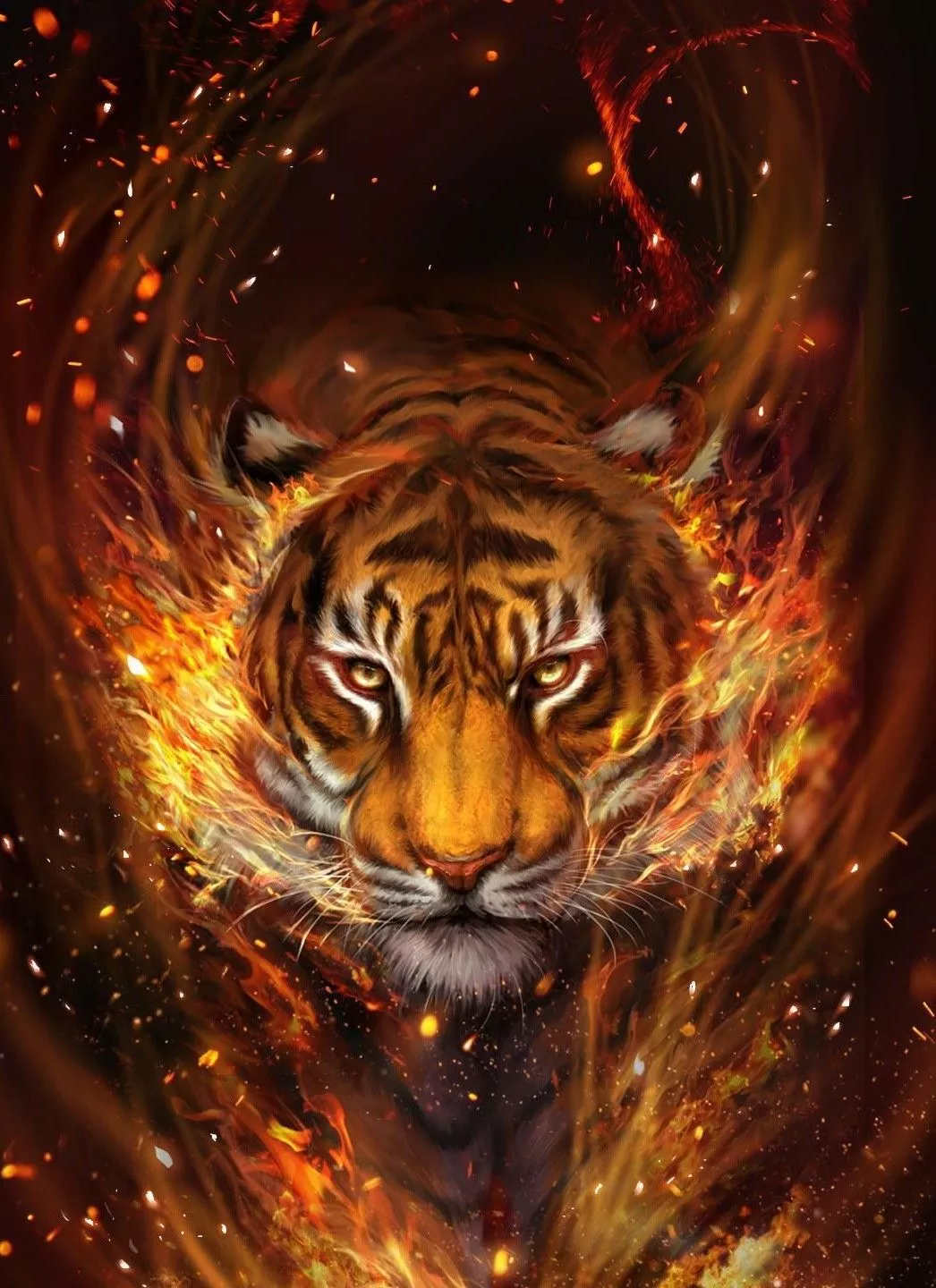 Tiger On Fire Wallpapers - Wallpaper Cave
