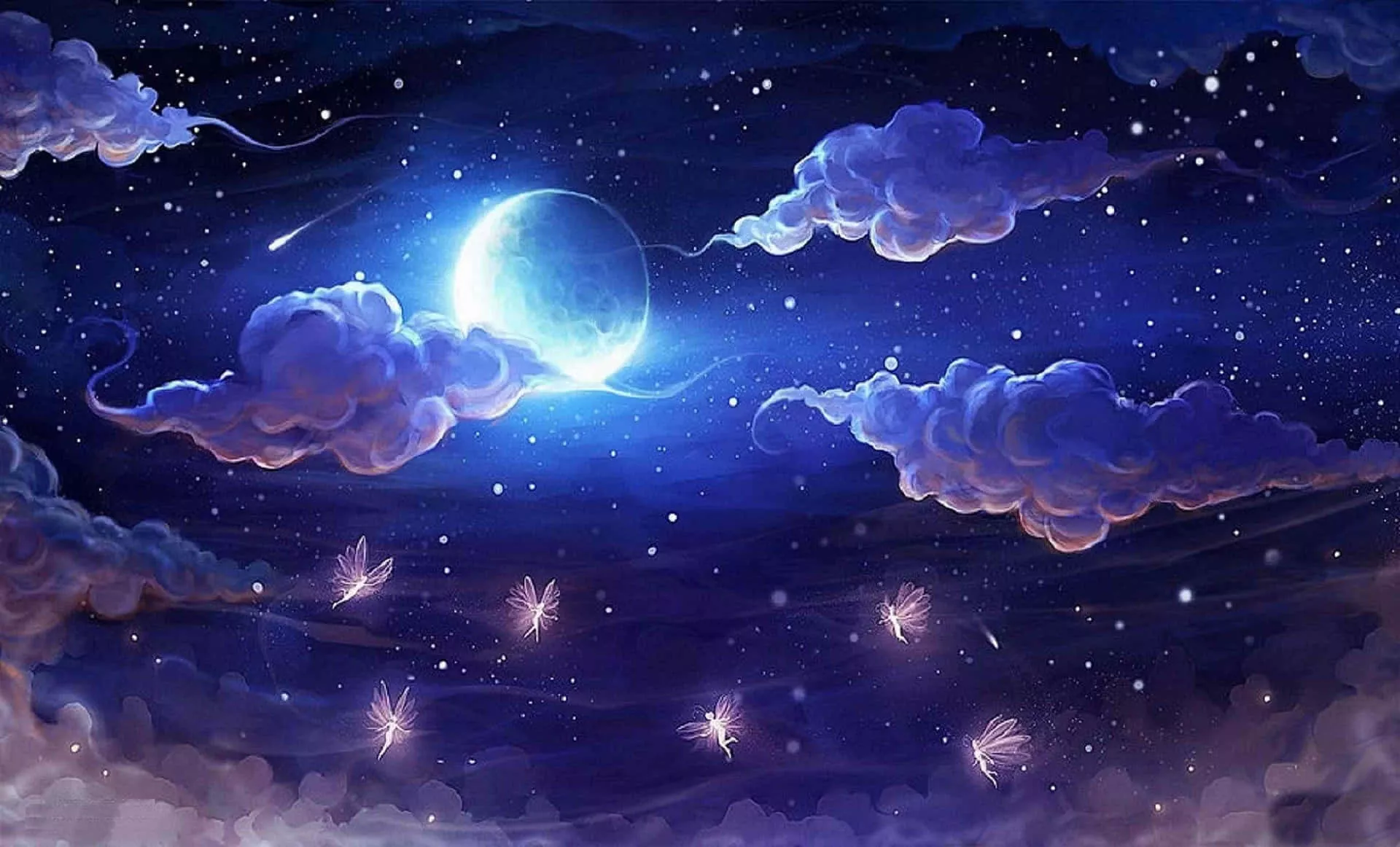 Midnight Sky With A Moon Wallpapers - Wallpaper Cave