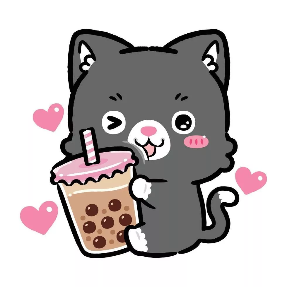 Cute Cat Drinking Boba Tea Wallpapers - Wallpaper Cave