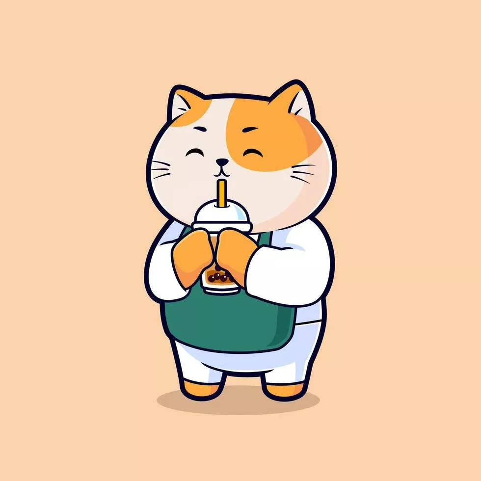Cute Cat Drinking Boba Tea Wallpapers - Wallpaper Cave