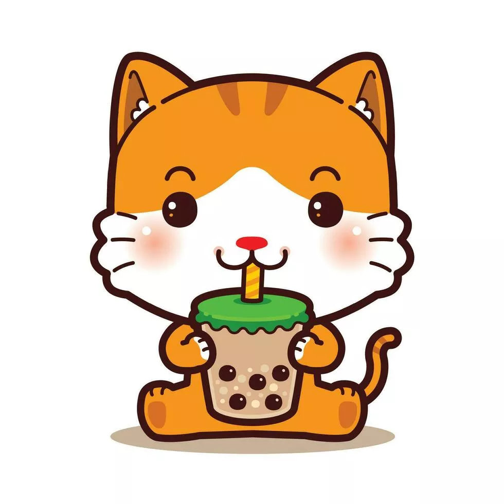Cute Cat Drinking Boba Tea Wallpapers - Wallpaper Cave