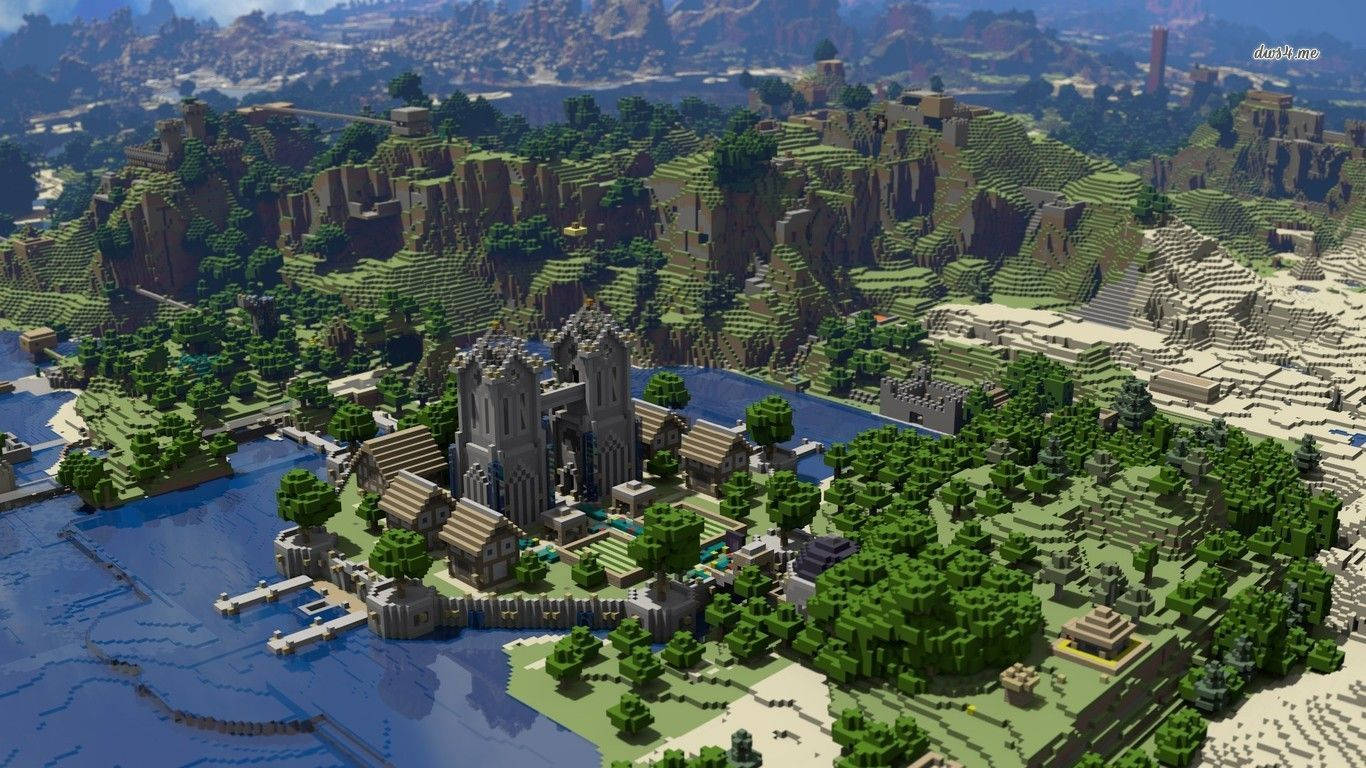 Minecraft Landscape Desktop Wallpapers - Wallpaper Cave