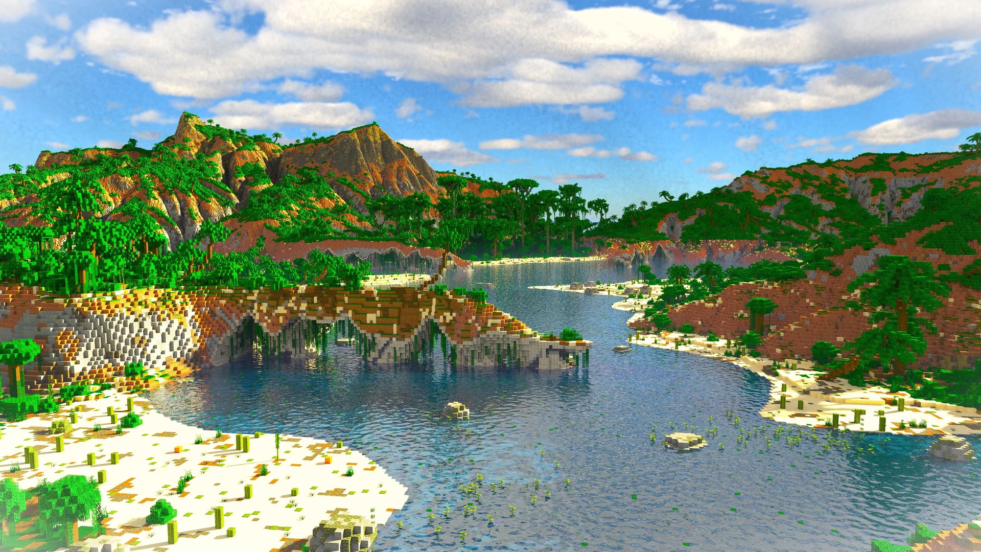 Minecraft Landscape Desktop Wallpapers - Wallpaper Cave