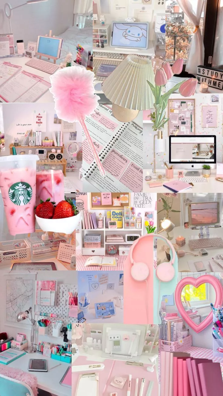 Pink Studying Collage Wallpapers - Wallpaper Cave