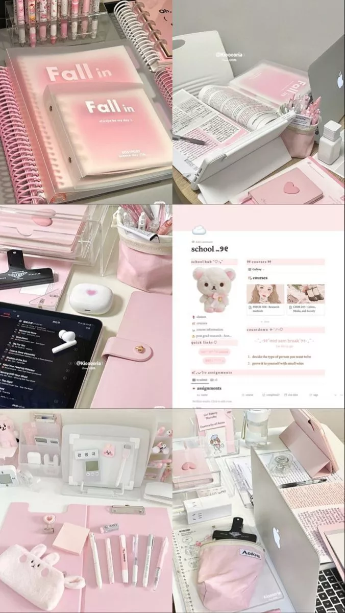 Pink Studying Collage Wallpapers - Wallpaper Cave