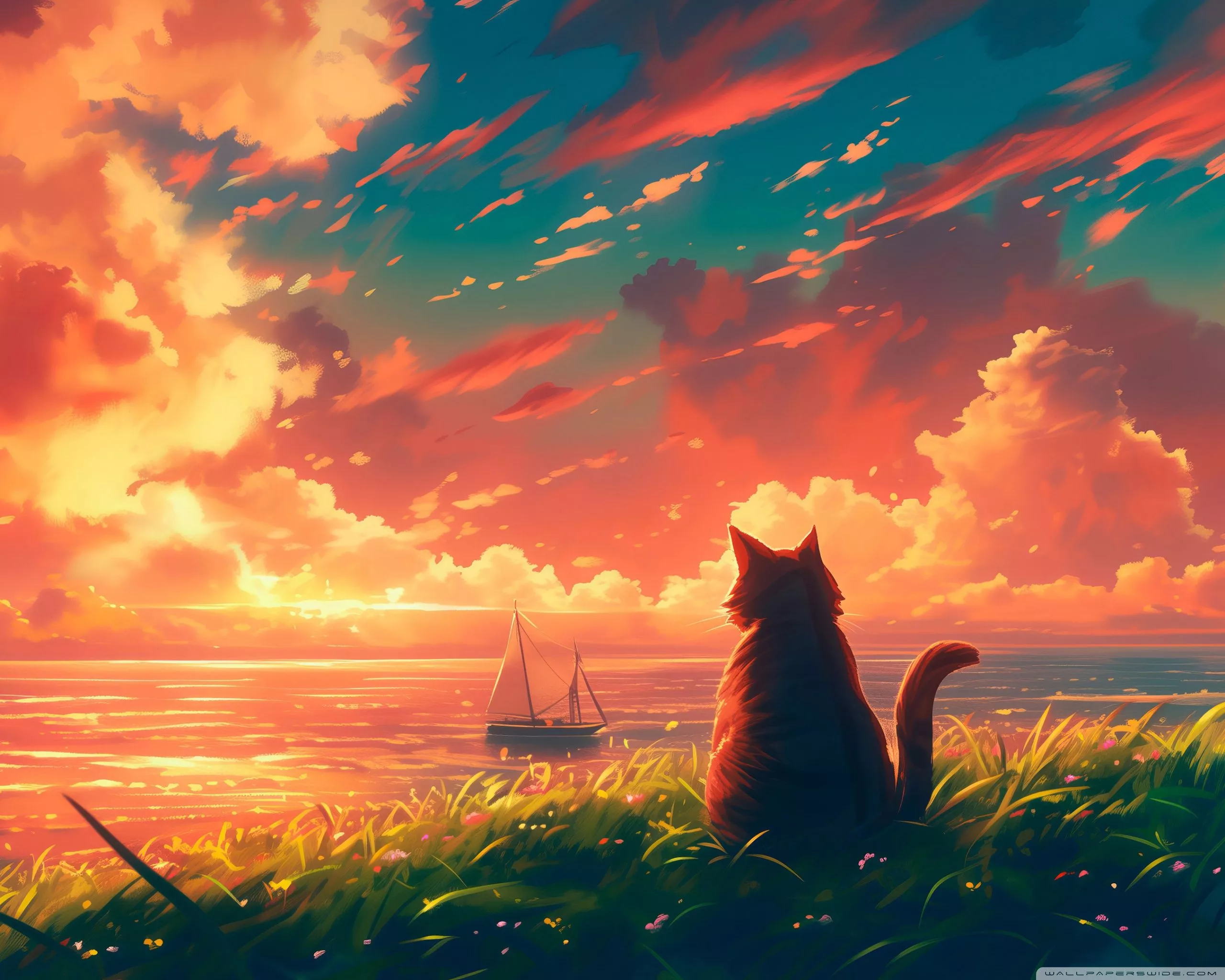 Cat Sunset Wallpapers - Wallpaper Cave