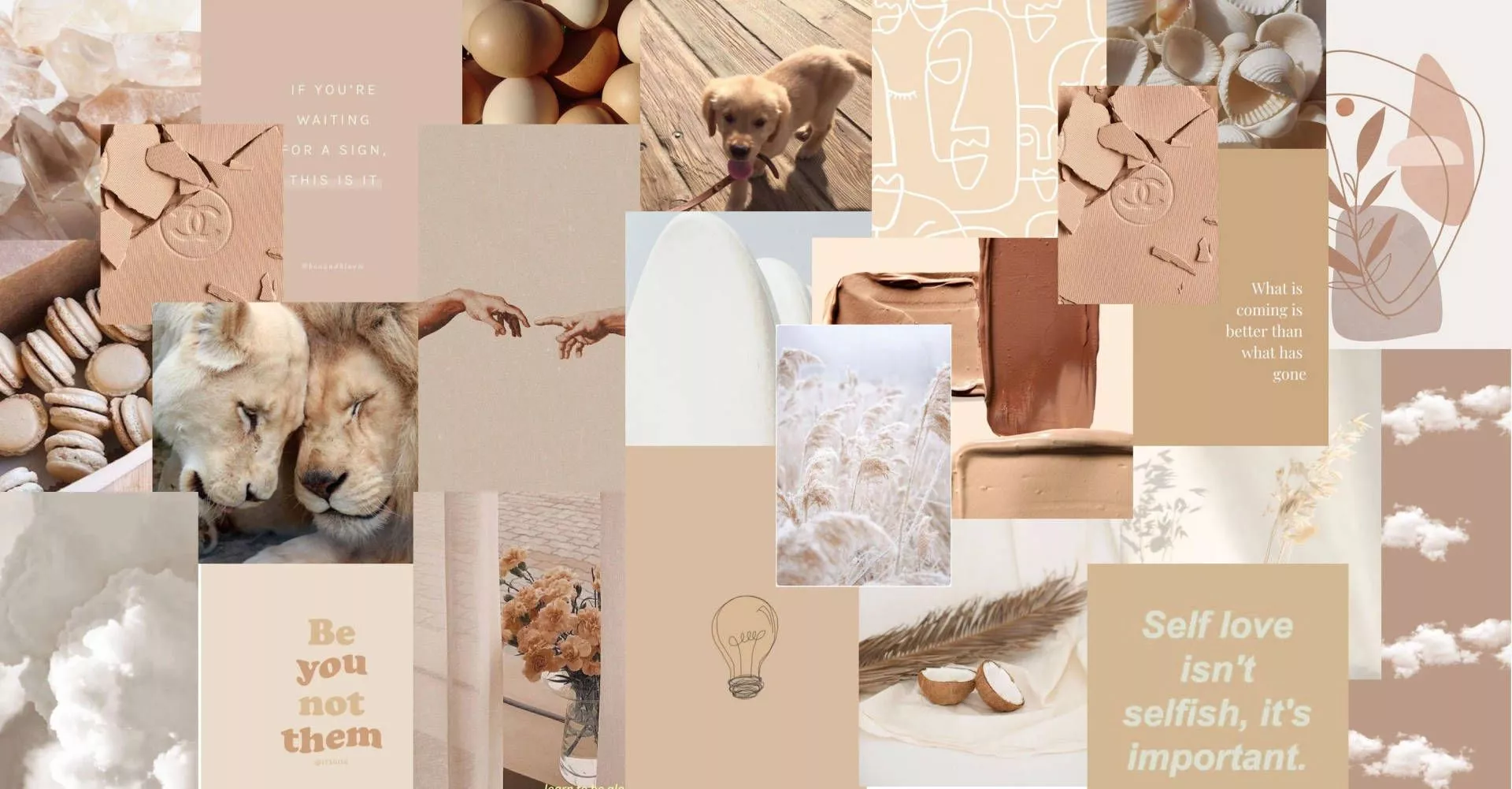 Beige Collage Desktop Wallpapers - Wallpaper Cave
