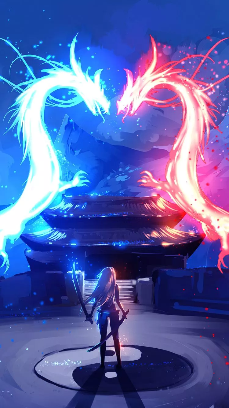 Blue And Red Dragon Wallpapers - Wallpaper Cave