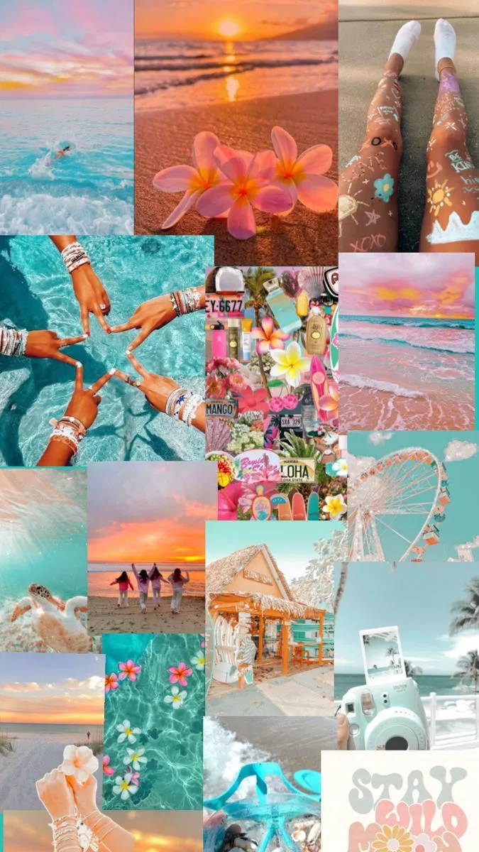 Cute Beach Collage Wallpapers - Wallpaper Cave