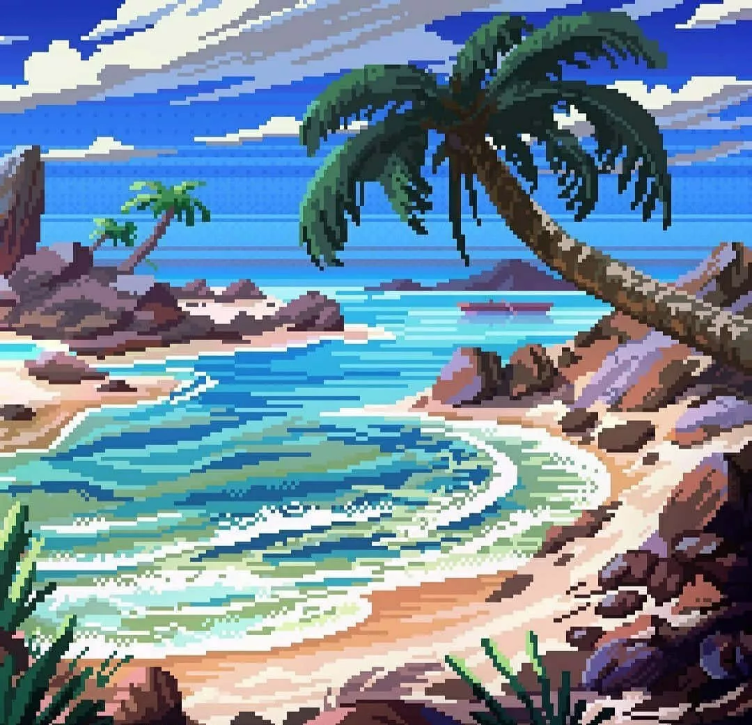 Pixel Beach Wallpapers - Wallpaper Cave
