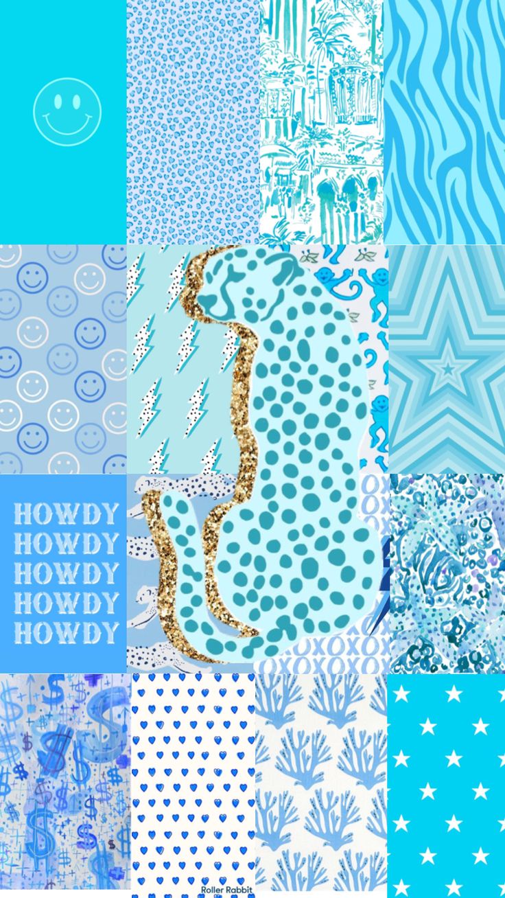 Preppy Blue Summer Collage Wallpapers - Wallpaper Cave