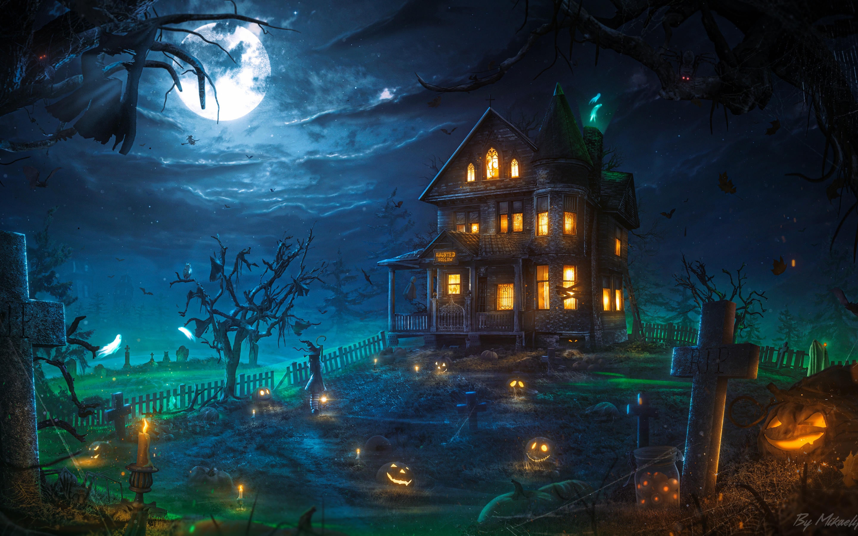 Halloween House Desktop Wallpapers - Wallpaper Cave