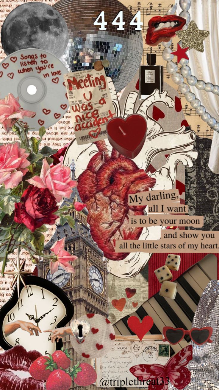 Heart Victorian Collage Wallpapers - Wallpaper Cave