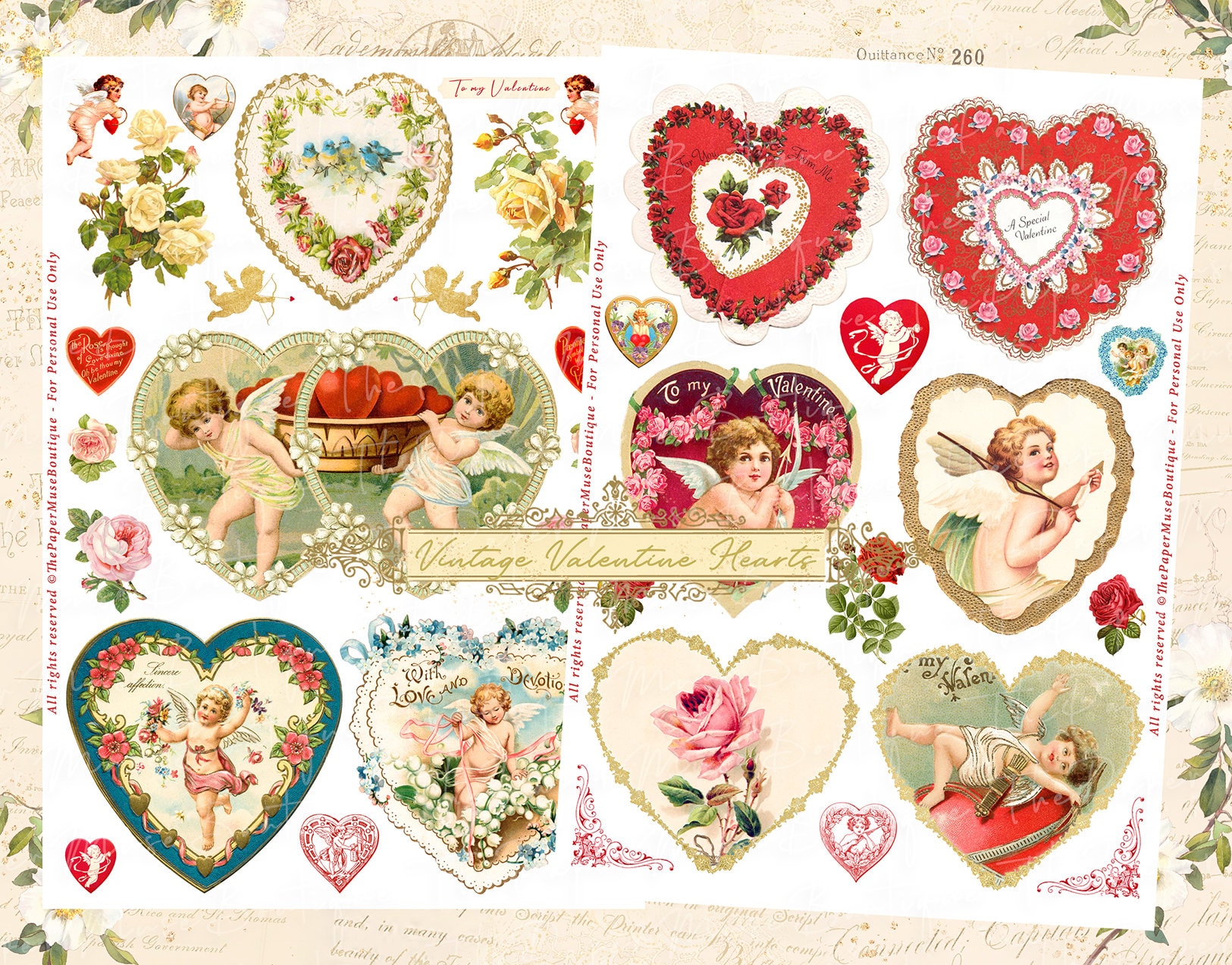 Heart Victorian Collage Wallpapers - Wallpaper Cave