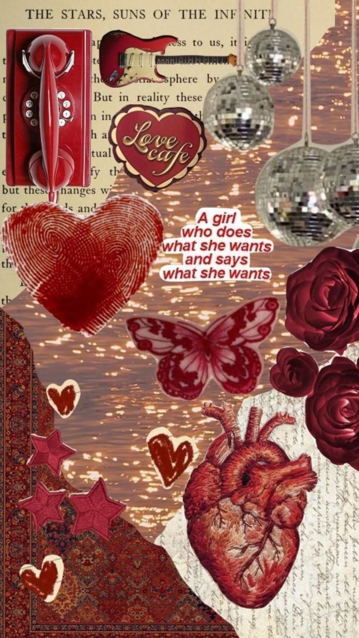 Heart Victorian Collage Wallpapers - Wallpaper Cave
