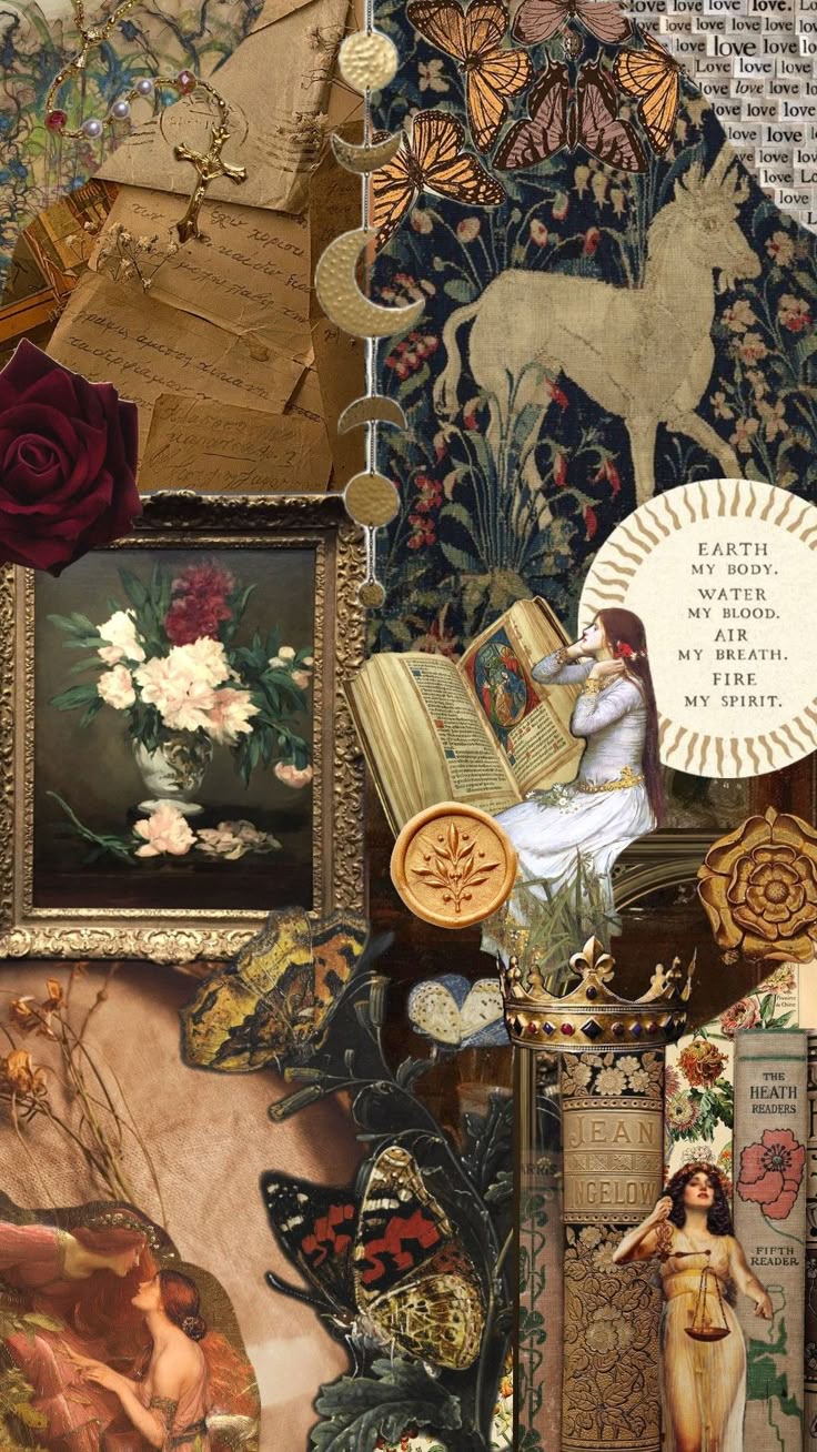 Heart Victorian Collage Wallpapers - Wallpaper Cave