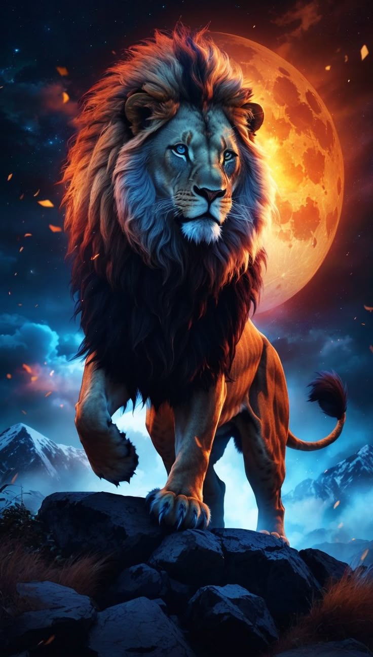 Lion Moon Wallpapers - Wallpaper Cave