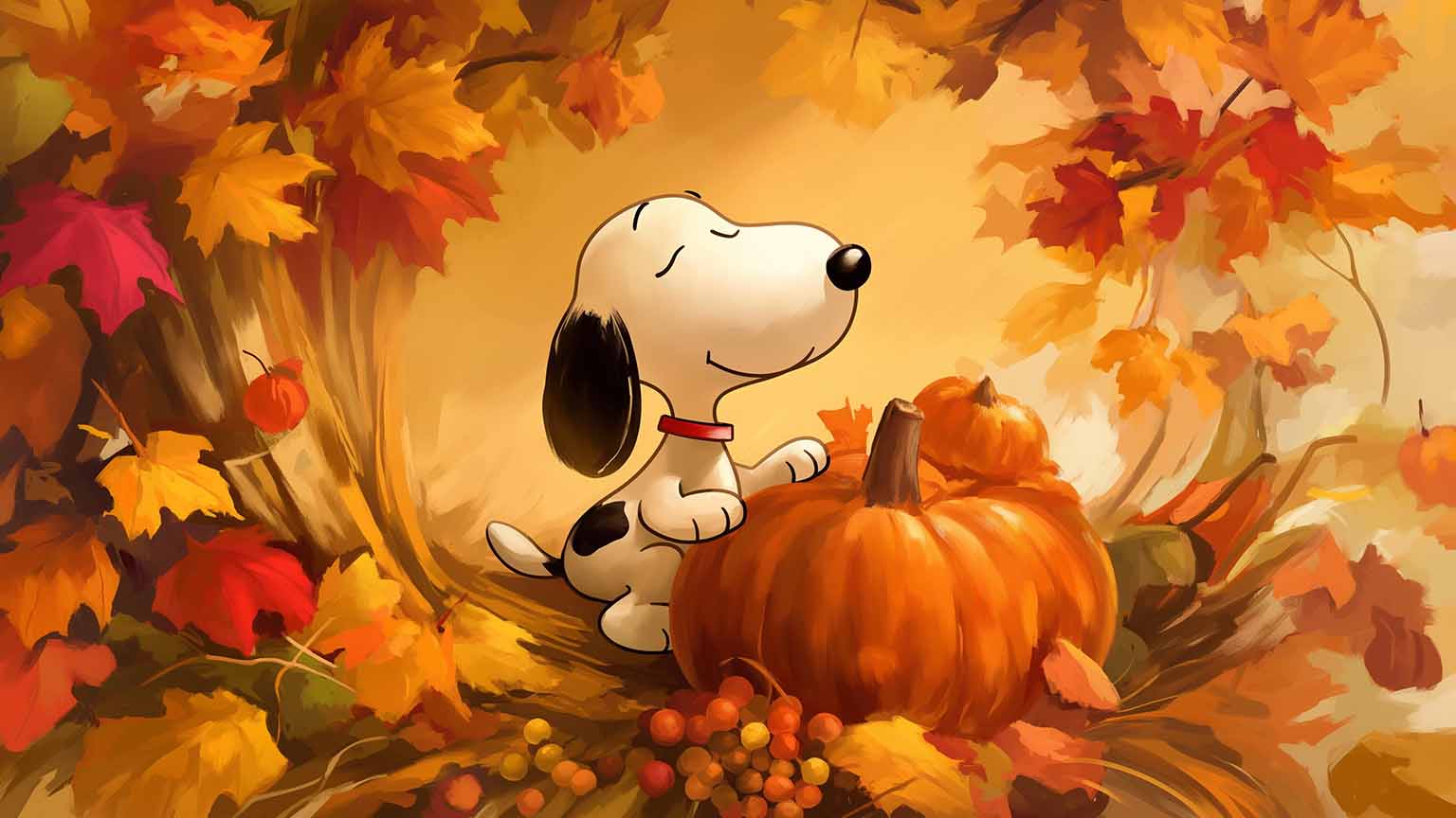 Snoopy Autumn Desktop Wallpapers - Wallpaper Cave