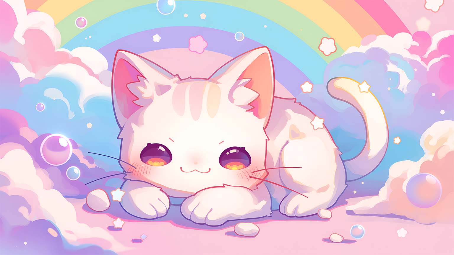 Anime Cat Desktop Wallpapers - Wallpaper Cave