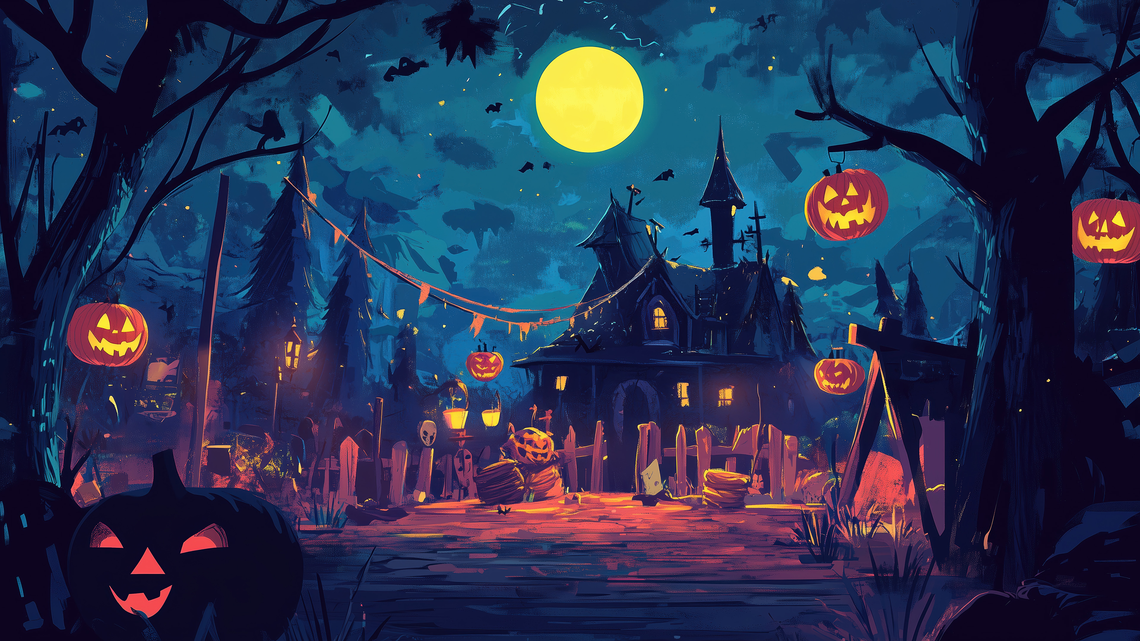 Halloween House Desktop Wallpapers - Wallpaper Cave