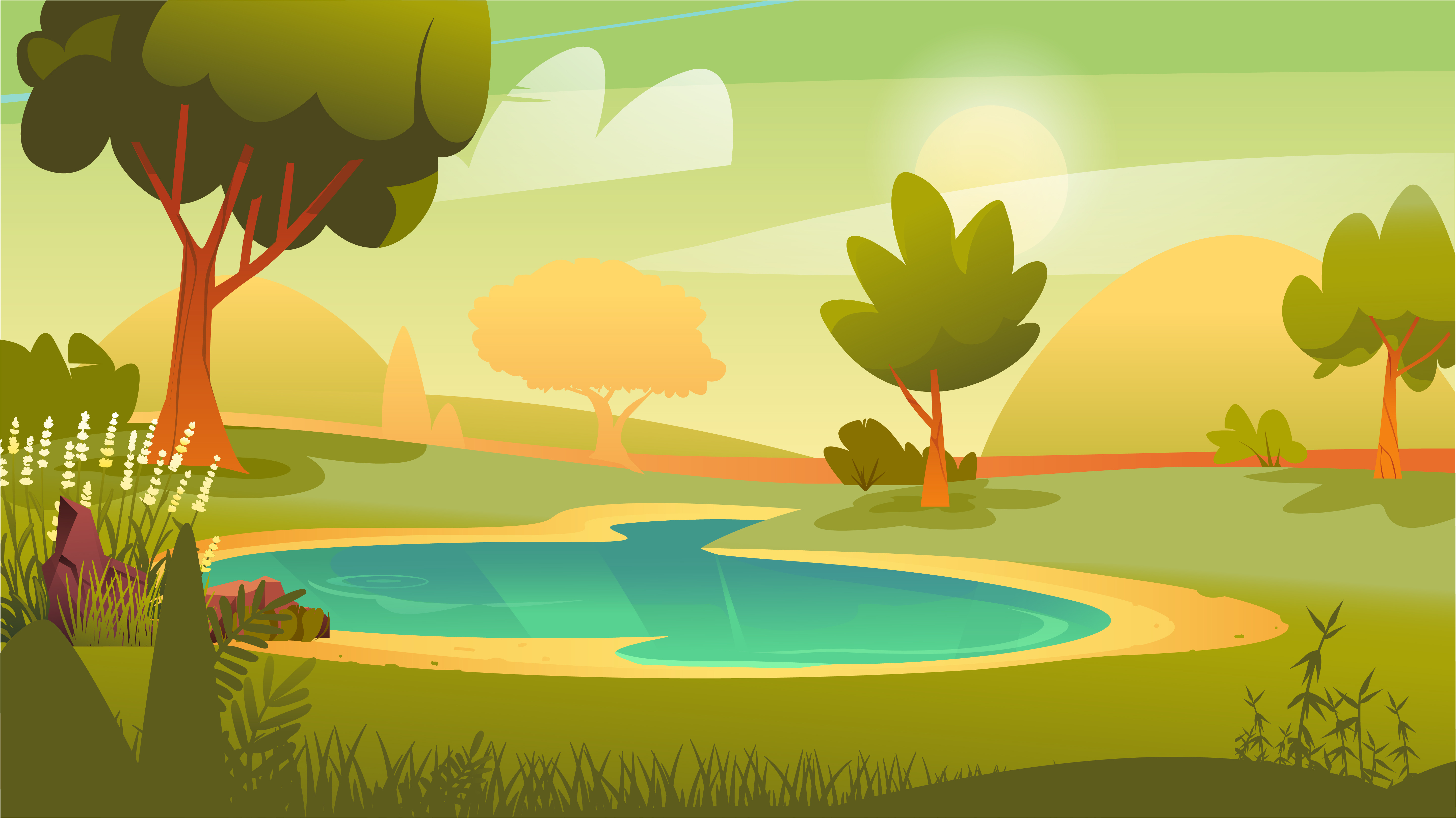 Cartoon Pond Wallpapers - Wallpaper Cave