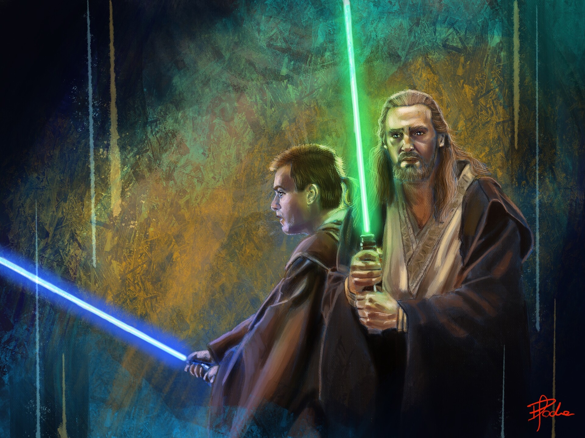 Qui-Gon Jinn And Obi-Wan Kenobi Wallpapers - Wallpaper Cave
