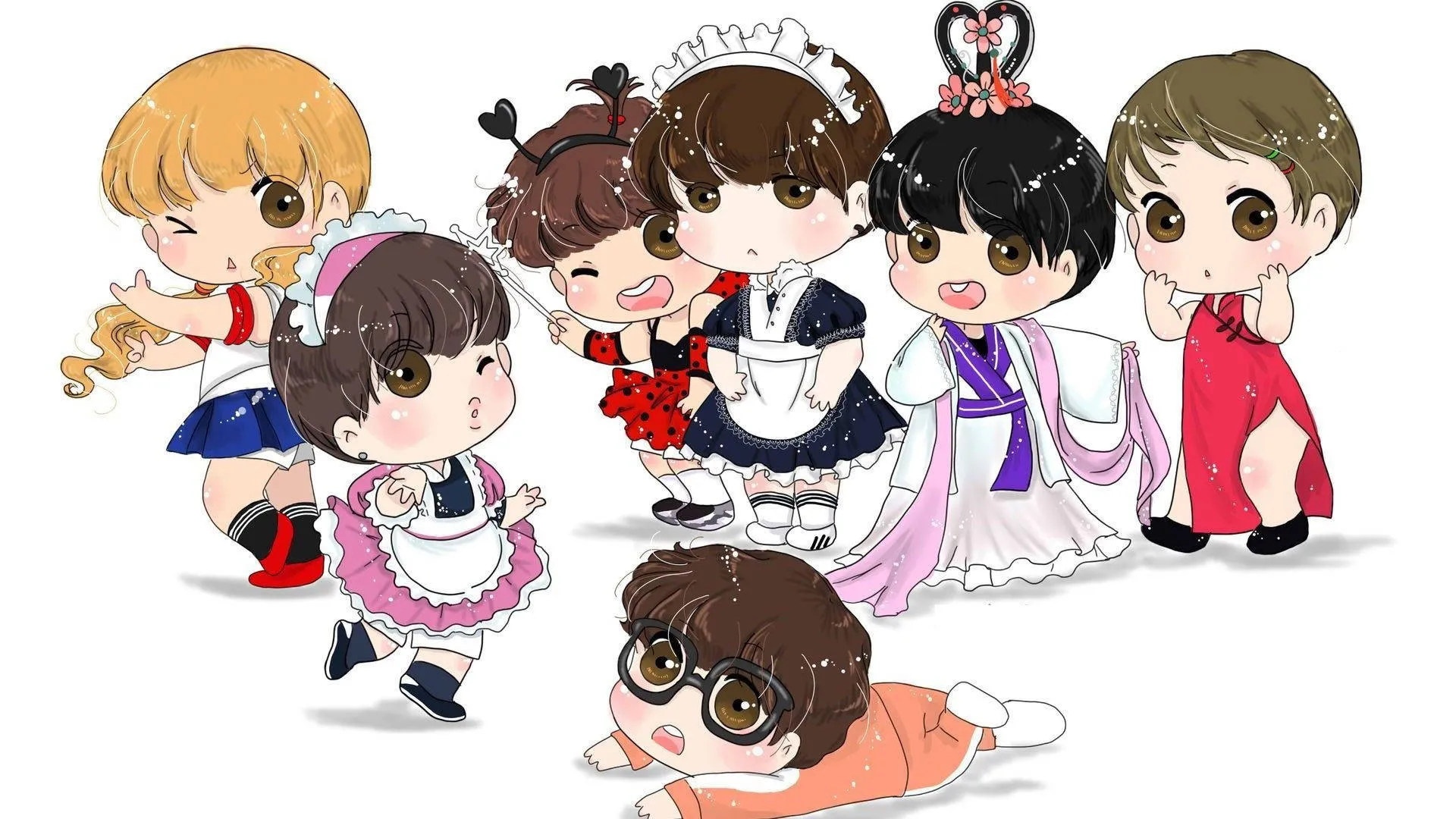 BTS Chibi Desktop Wallpapers - Wallpaper Cave