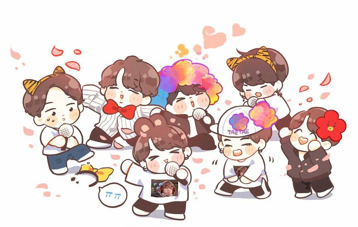 BTS Chibi Desktop Wallpapers - Wallpaper Cave
