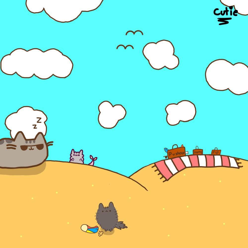 Pusheen Beach Wallpapers - Wallpaper Cave