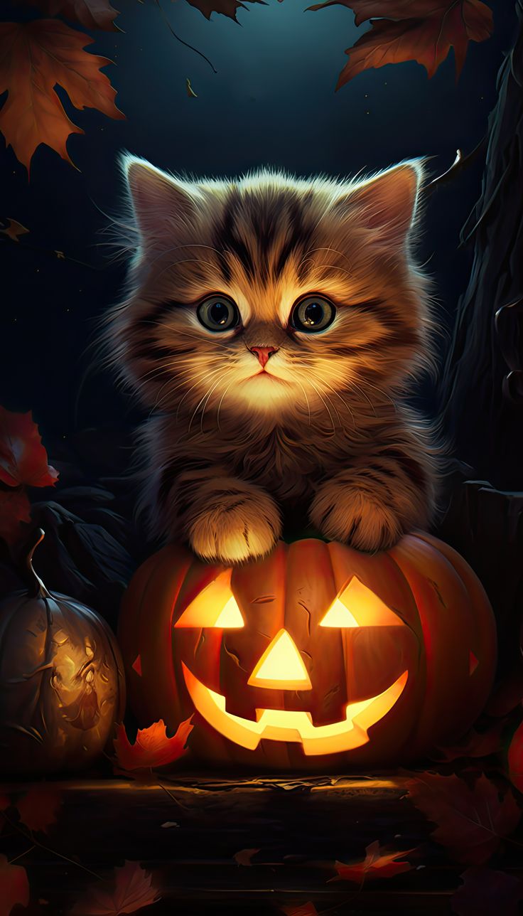 Halloween Orange Cat Wallpapers - Wallpaper Cave