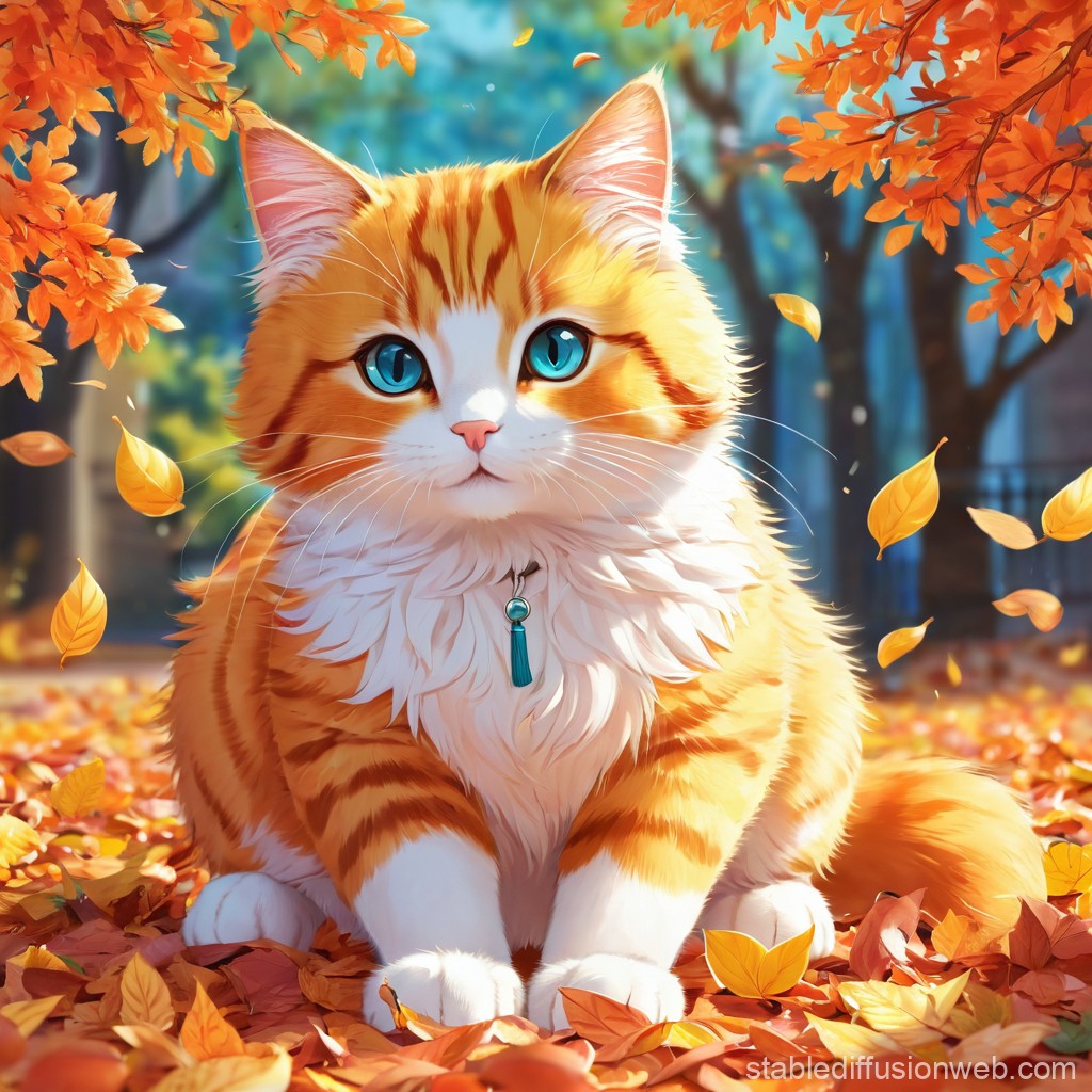 Cute Cat Autumn Cartoon Wallpapers - Wallpaper Cave