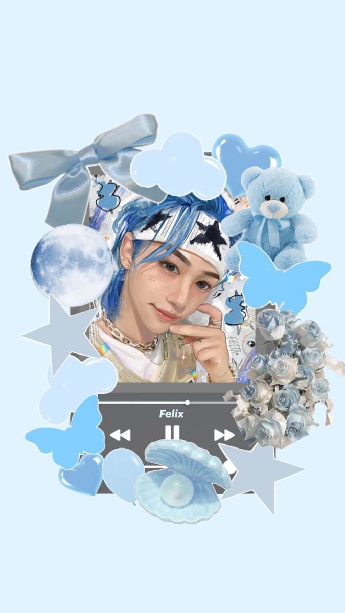 Stray Kids Felix Blue Hair Wallpapers - Wallpaper Cave