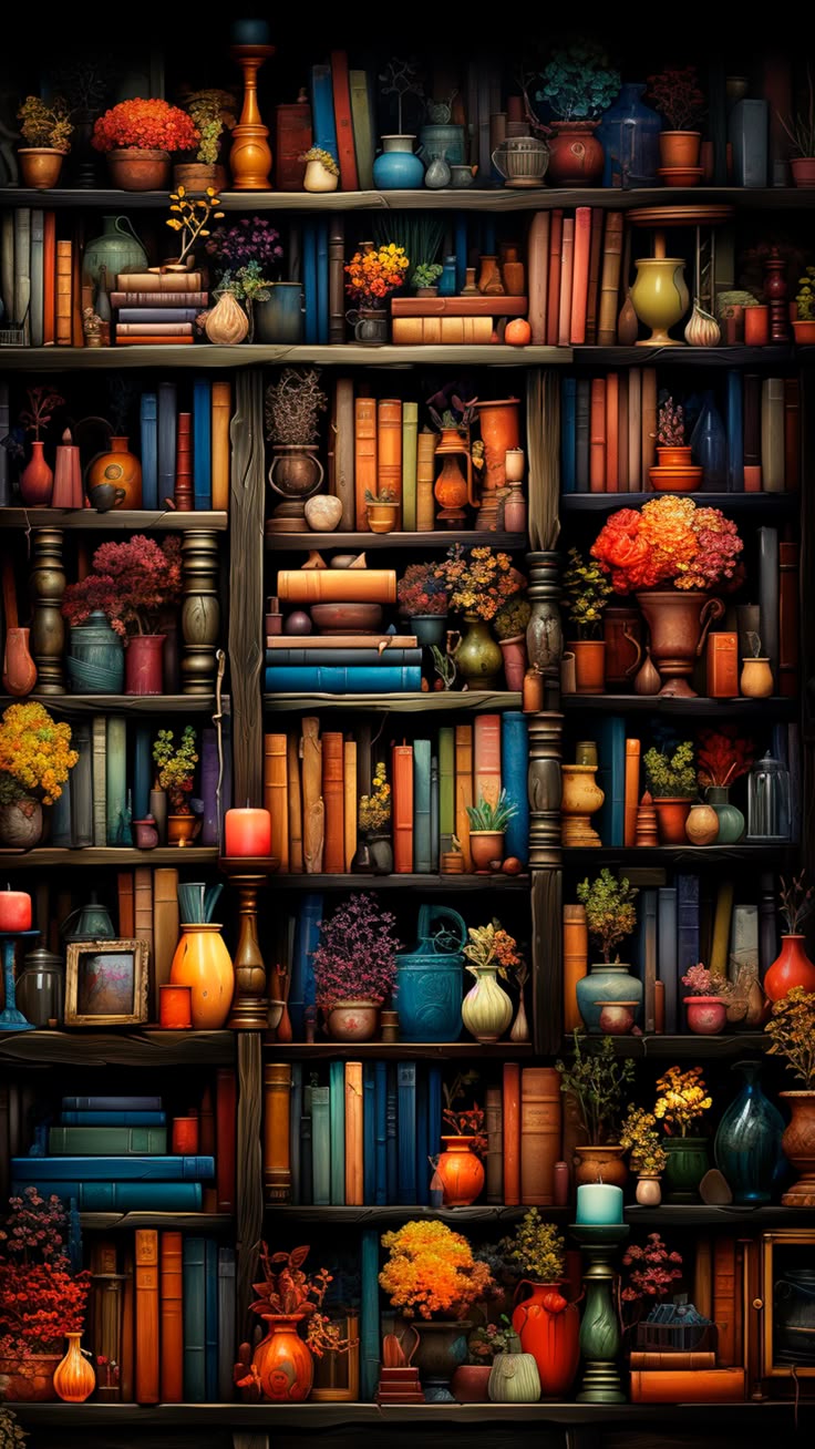 Bookshelf Filled With Books Wallpapers - Wallpaper Cave