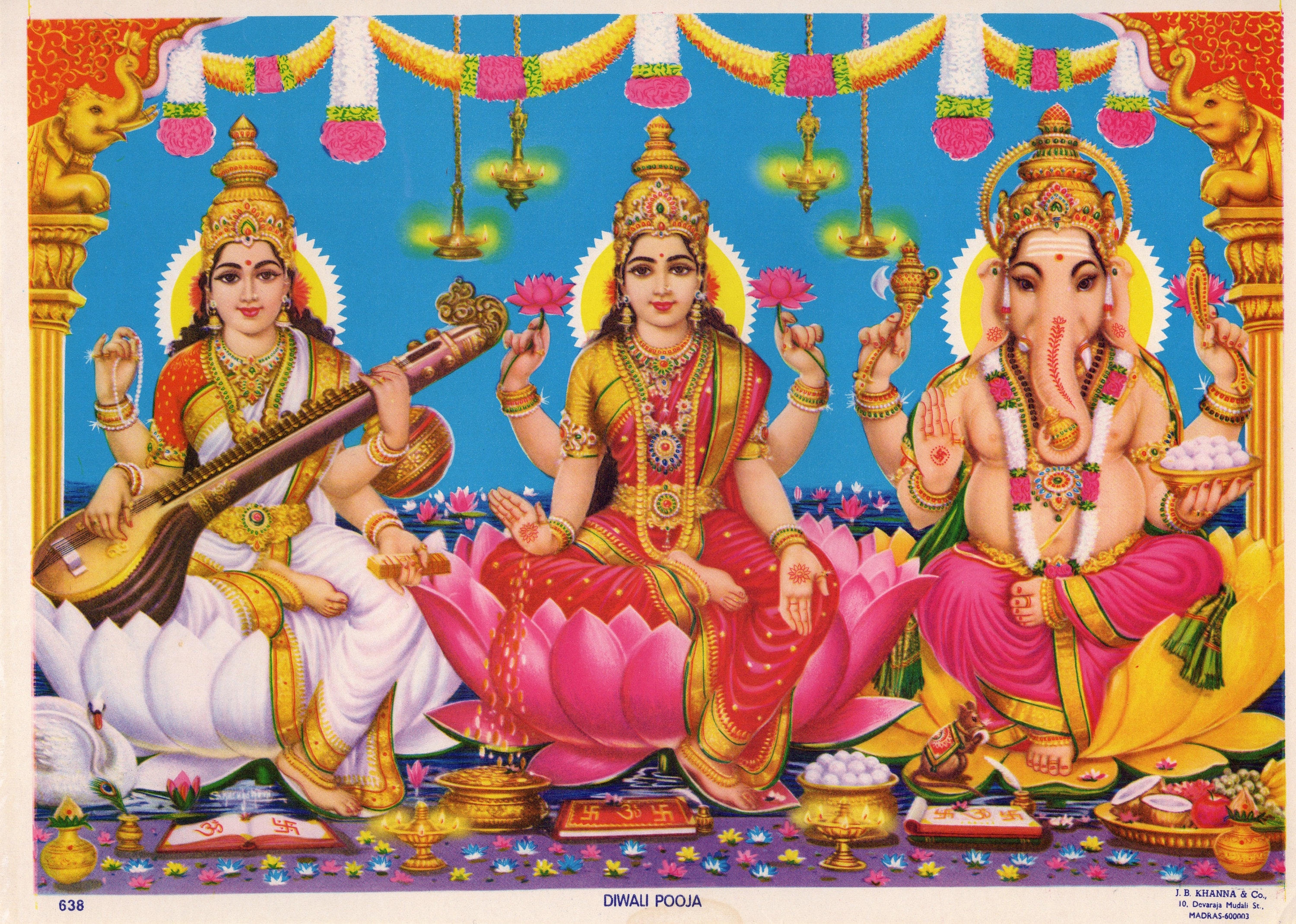 Diwali Pooja Ganesha And Laxmi Posters Wallpapers - Wallpaper Cave