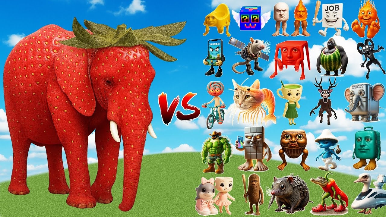 Strawberry Elephant Brainrot Wallpapers - Wallpaper Cave