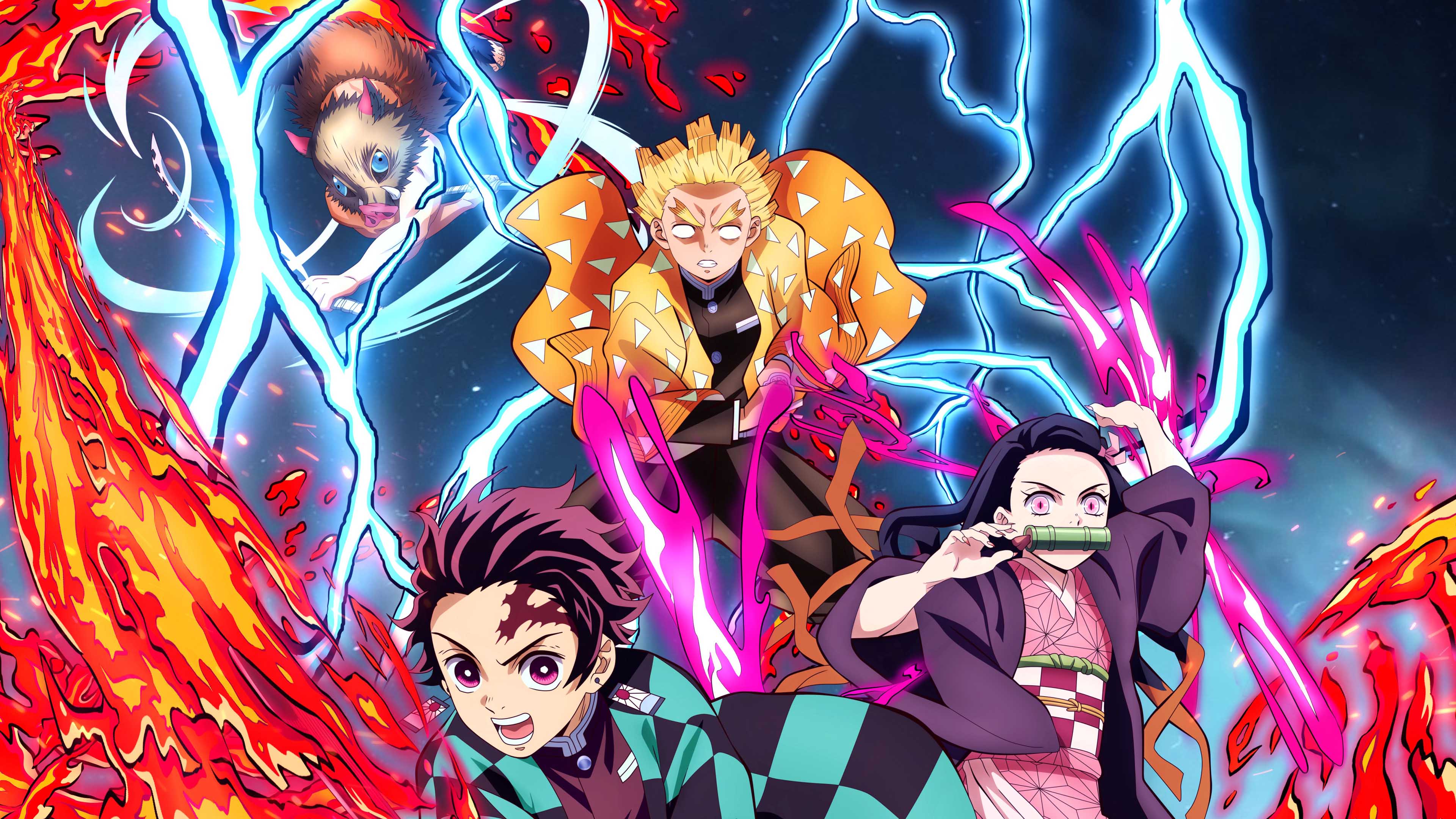 Tanjiro Zenitsu Inosuke Nezuko Wallpapers - Wallpaper Cave