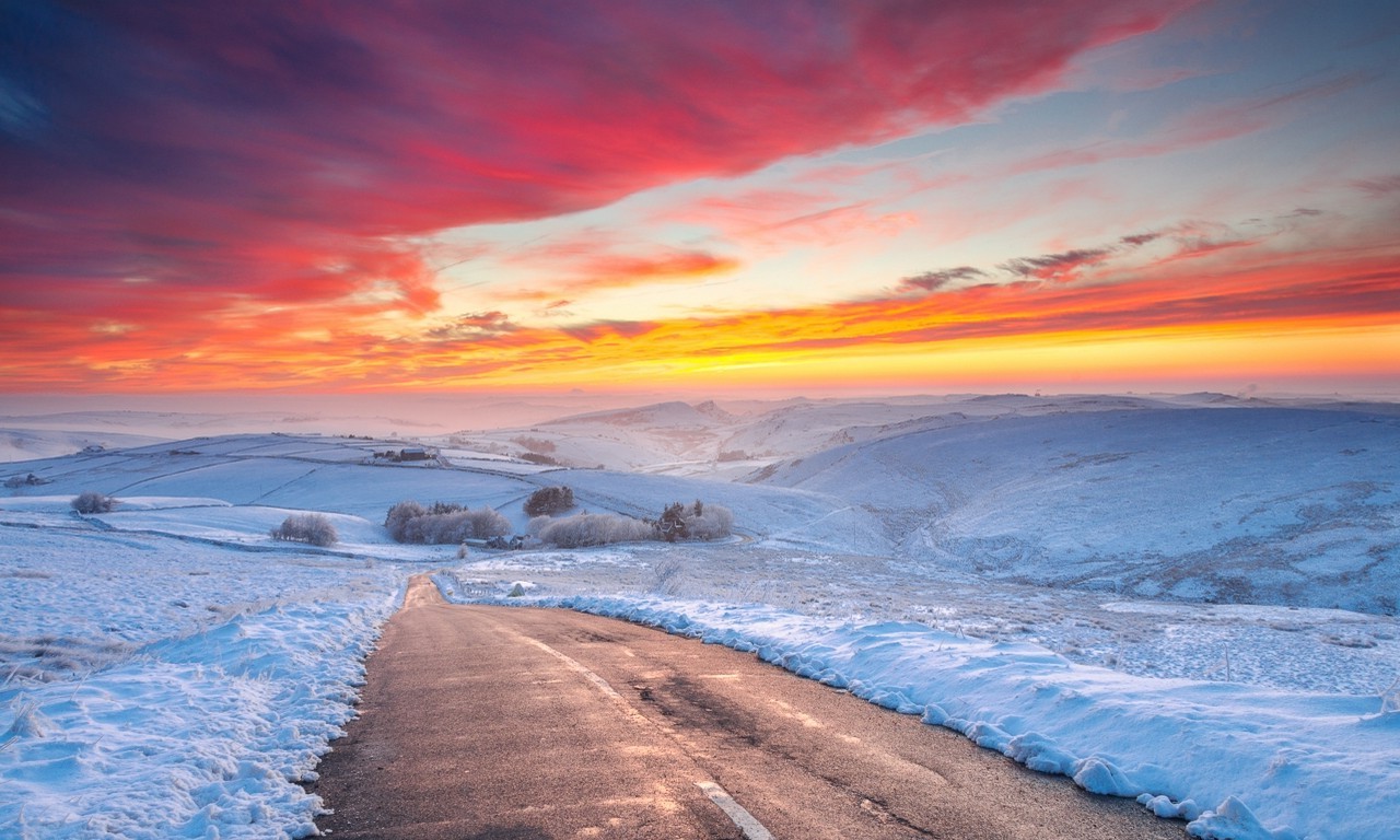 Red Winter Snow Landscape Wallpapers - Wallpaper Cave