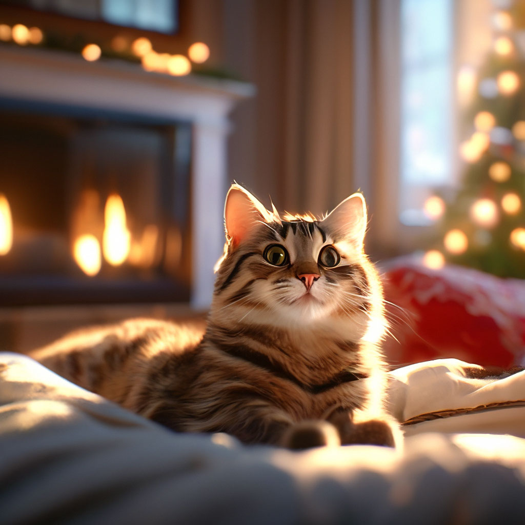 Winter Cat Fireplace Wallpapers - Wallpaper Cave