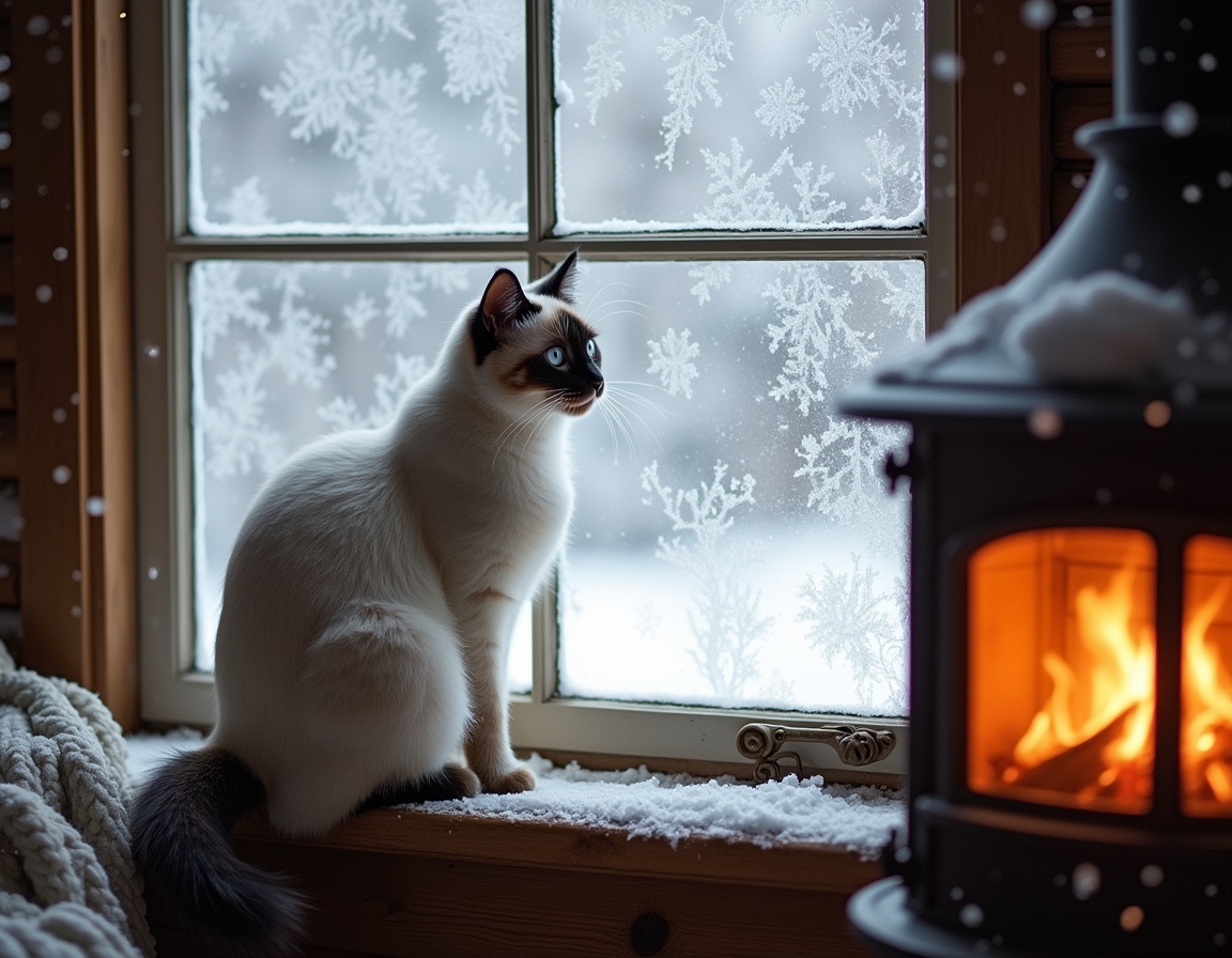 Winter Cat Fireplace Wallpapers - Wallpaper Cave