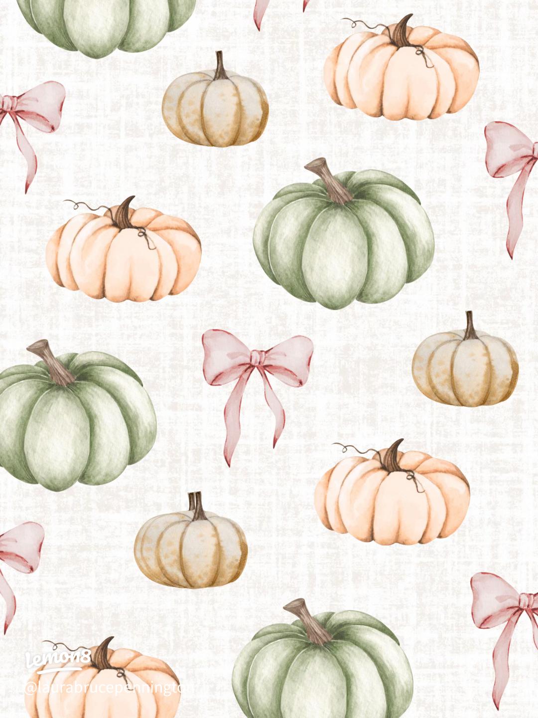 Cute Pumpkins And Bows Autumn Wallpapers - Wallpaper Cave