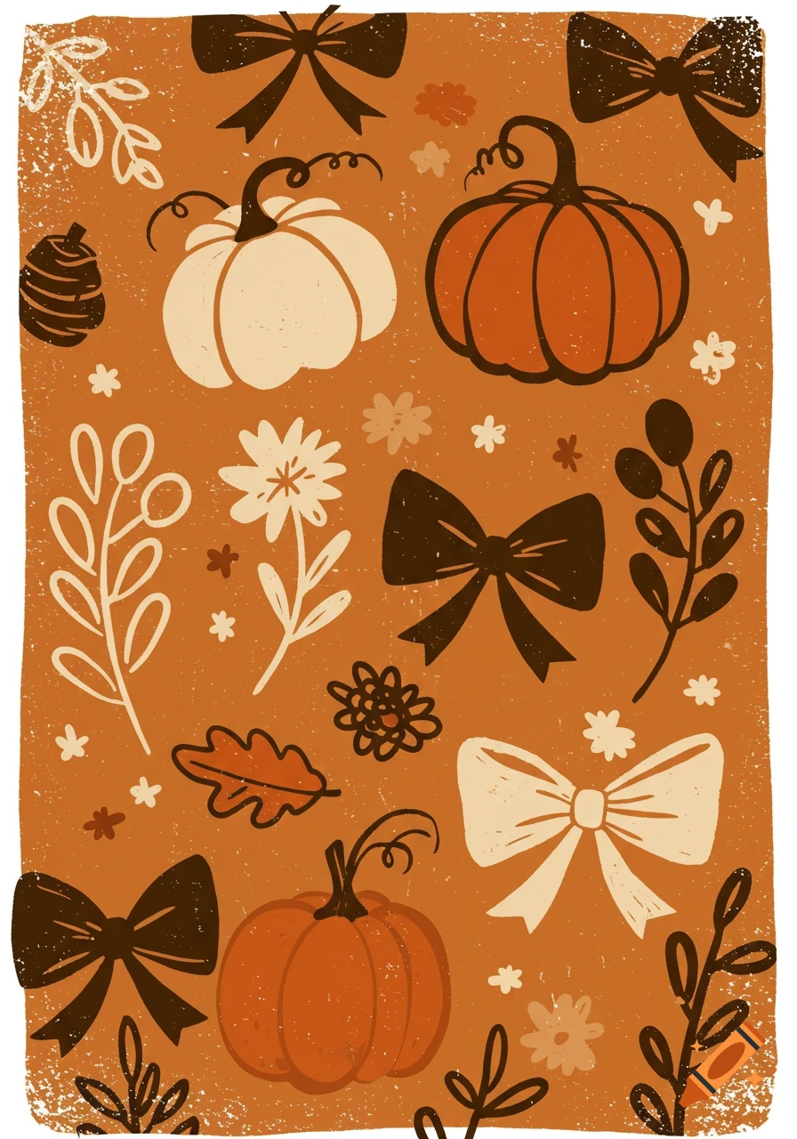 Cute Pumpkins And Bows Autumn Wallpapers - Wallpaper Cave