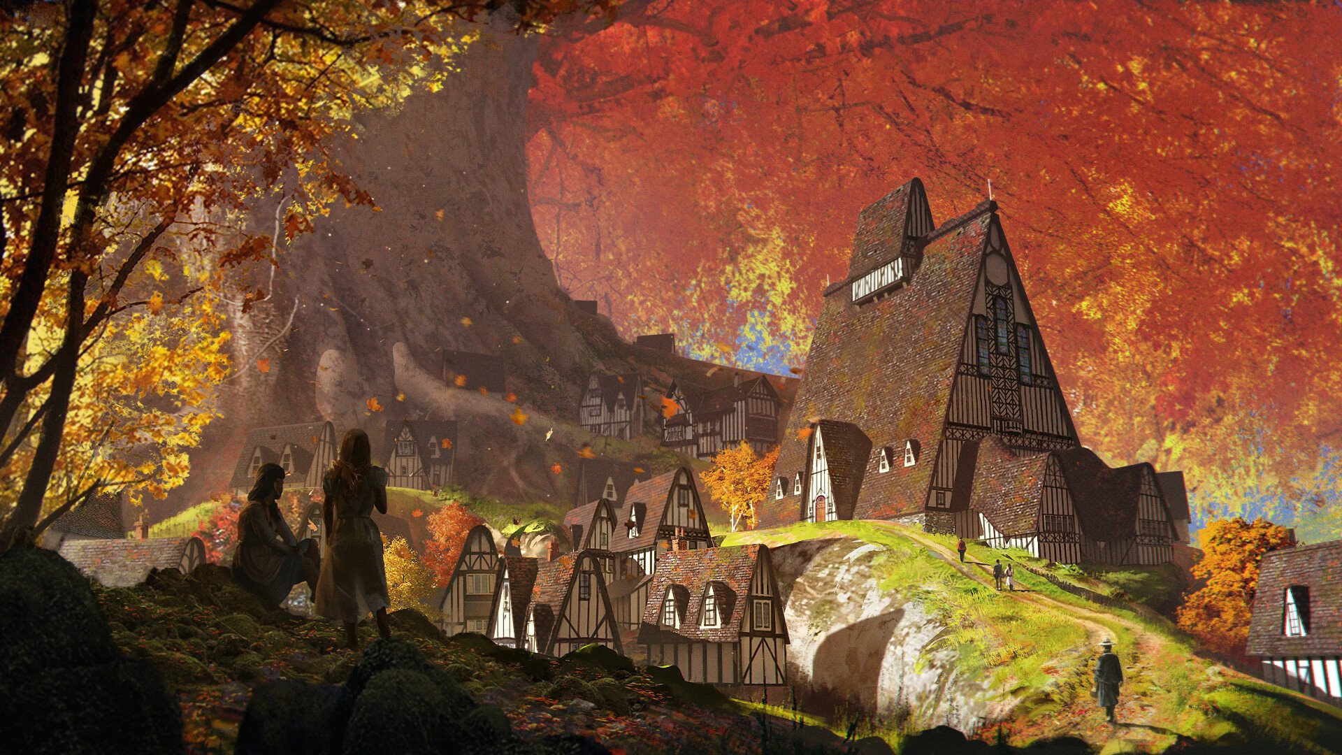 Fantasy Autumn Temple Wallpapers - Wallpaper Cave