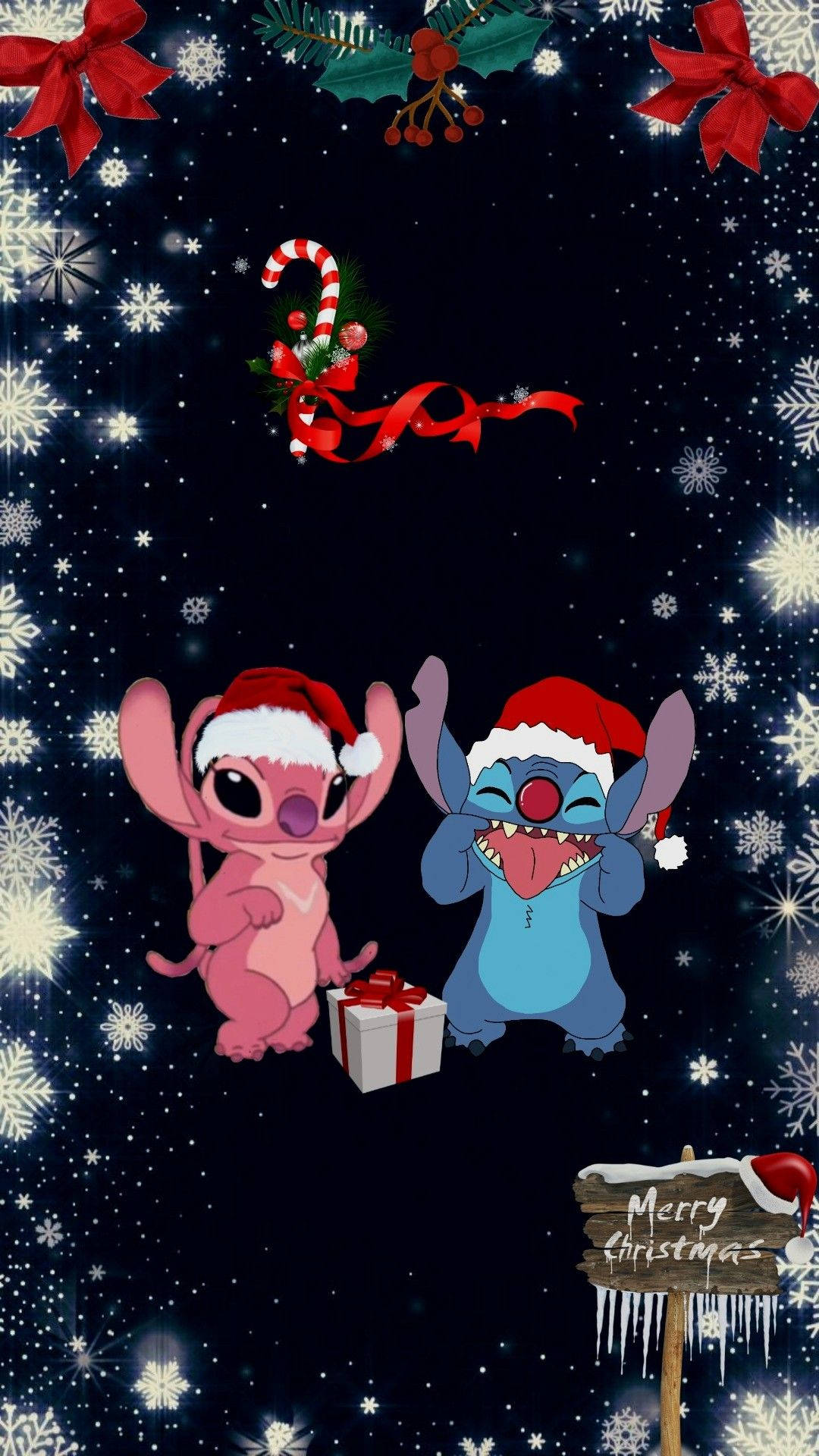 Stitch And Angel Christmas Wallpapers - Wallpaper Cave